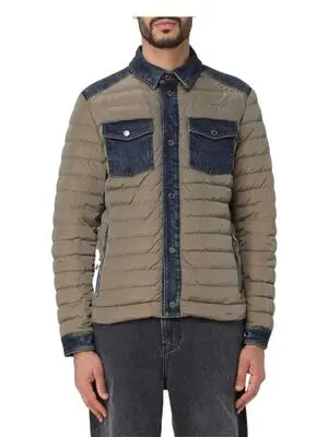 MOORER Crespi Quilted Down Jacket With Denim Trim - Gray