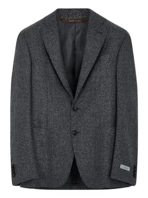 Canali Textured Two-button Jacket - Grey