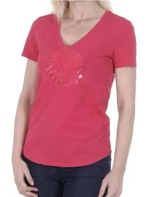 Emporio Armani V-neck T-shirt With Logo - Red