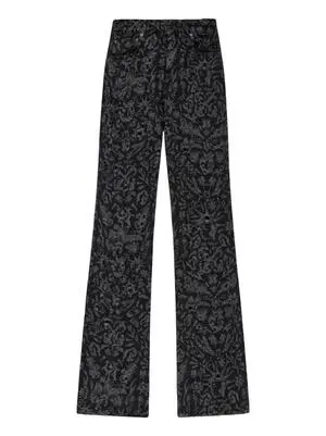 Off-White Logo Patch Flared Pants - Black