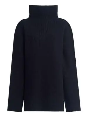 Marni Fisherman Ribbed Wool Sweater - Black
