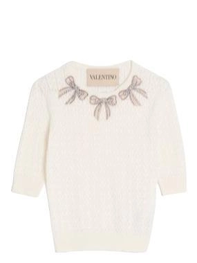Valentino Garavani Valentino Embellished Bow Crewneck Jumper No