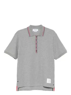 Thom Browne Cotton Polo Shirt - Light Gray