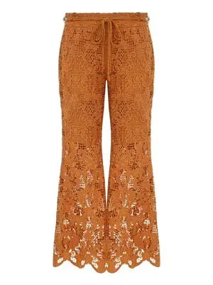 Zimmermann Coco Lace Flared Pants - Biscu
