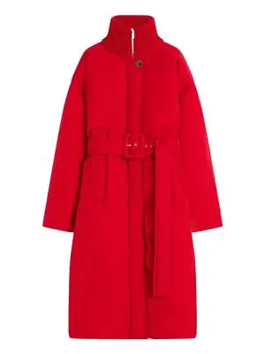Sportmax Long-sleeved Cotton Jacket With Belt - Red