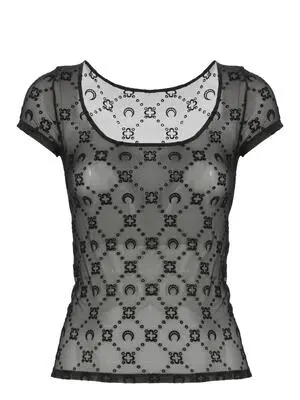MARINE SERRE Marine Serre Flock Open Neck Top No