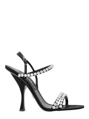 Dolce & Gabbana Embellished Strappy Sandals - Black