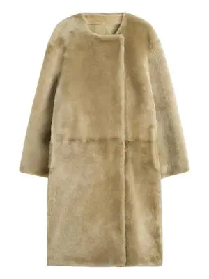 TOTEME Round Neck Collarless Coat - Rye