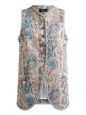 Etro Paisley Printed Vest - Gray