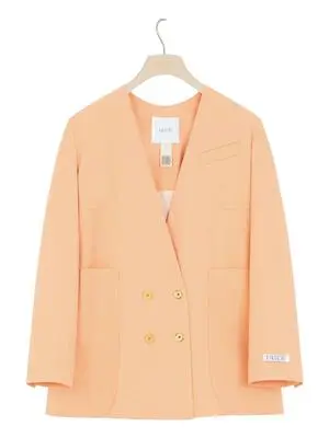 PATOU Double-breasted Wool-blend Twill Blazer - Nude