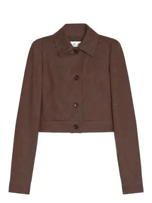 Max Mara Button-up Cropped Jacket - Brown