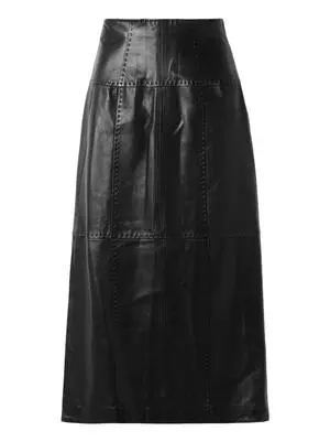 ULLA JOHNSON Ulla Johnson Enid Paneled Leather Midi Skirt