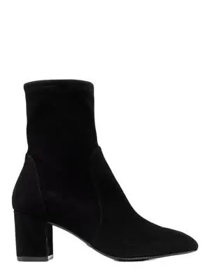 STUART WEITZMAN Stuart Weitzman Sock-Style Suede Ankle Boots With Block Heel