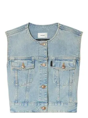 HAIKURE Sleeveless Denim Jacket - Gray