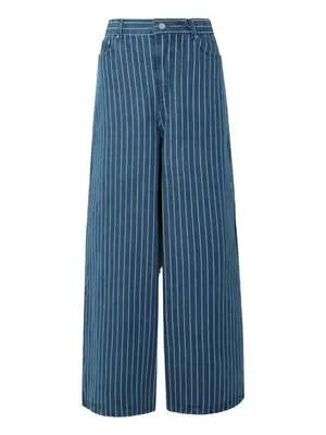 THE FRANKIE SHOP Sasha Striped Wide-leg Jeans - Blue