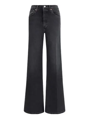 RE/DONE High-waisted Wide-leg Jeans - Black