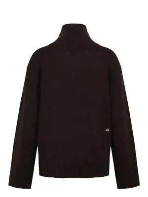 GANNI Ganni Ribbed Knit Pullover With Cross-Over Neckline