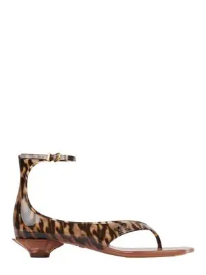 Chloé Jelly Thong Sandals With Buckle Ankle Strap - Black-brown