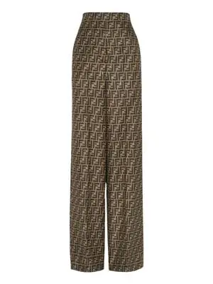 Fendi Allover Ff Printed Straight-leg Pants - Brown