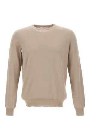 KANGRA Crew Neck Sweater With Elbow Patches - Nude