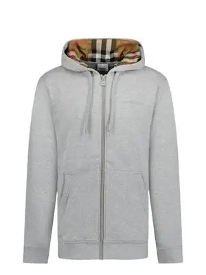 Burberry Zip-up Hooded Sweatshirt - Grey