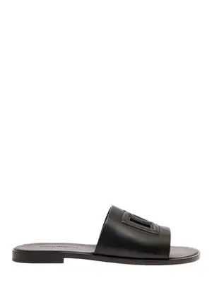 Dolce & Gabbana Dg Cut-out Detail Slides - Black