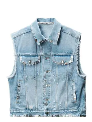 Alexander Wang Denim Vest With Hardware Detail - Blue