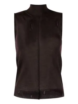 Amiri High Neck Cashmere Vest - Black