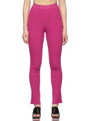 MSGM MSGM High-Waisted Ribbed-Knit Trousers