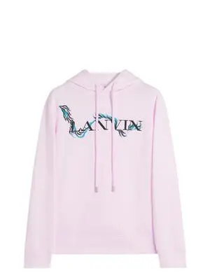 LANVIN Dragon Print Logo Hoodie - White