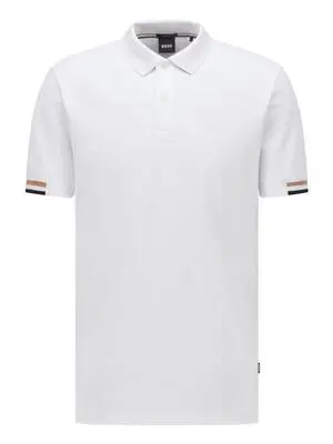Hugo Boss Rubberized Logo Regular-fit Polo Shirt - White