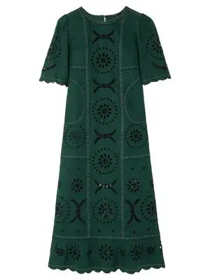 Vita Kin Meena Asymmetric Draped Layered Silk-satin And Twill Dress - Green