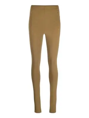 Wardrobe.NYC Ankle-zip High-waist Leggings Brown