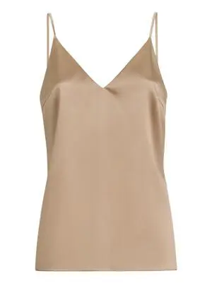 Brunello Cucinelli Sleeveless V-neck Top - Beige