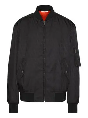 Valentino Garavani Toile Iconographe Jacquard Zip-up Bomber Jacket - Black