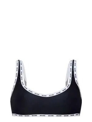 Moschino Trim Bikini Top - Black