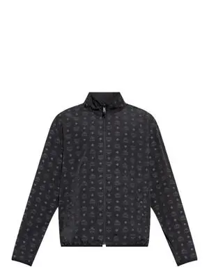 Mcm Logo Motif Zip-up Jacket - Black