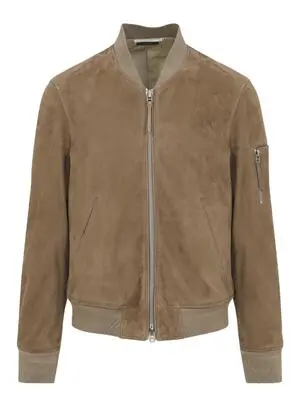 TOM FORD Suede Bomber Jacket - Brown