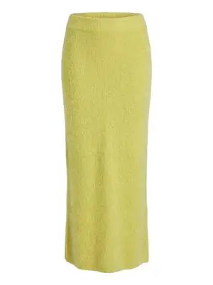Soft Goat Cashmere Maxi Skirt Lime