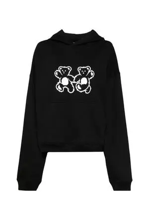 We11Done Teddy Twins Hoodie - Black