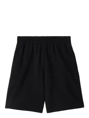 Burberry Equestrian Knight-motif Cotton Shorts - Black