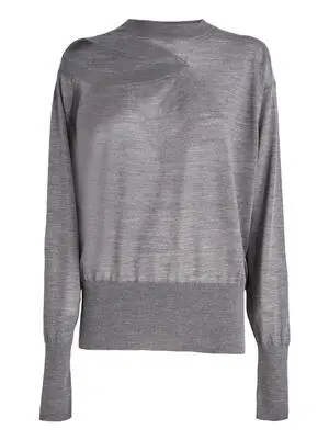 Stella McCartney Cut-out Detail Crewneck Knitted Top - Gray