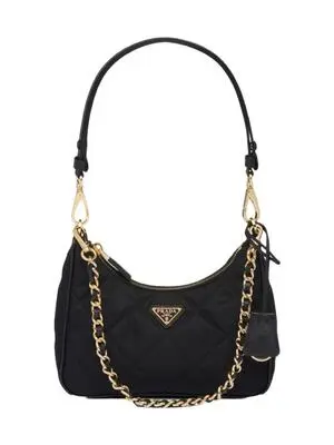 Prada Re-edition Quilted Zipped Shoulder Bag - Black