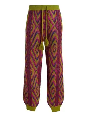 Gucci Patterned Jacquard Drawstring Pants - Brown