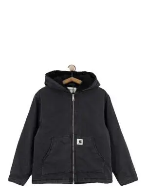 Carhartt Zip-up Hooded Jacket With Patch Pockets - Black