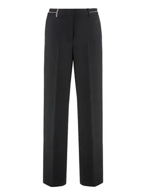Peserico Virgin Wool Tailored Pants - Black