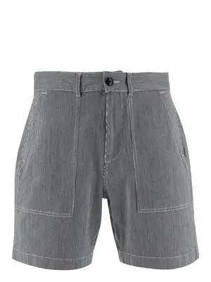 Woolrich Logo Tag Striped Bermuda Shorts - Gray