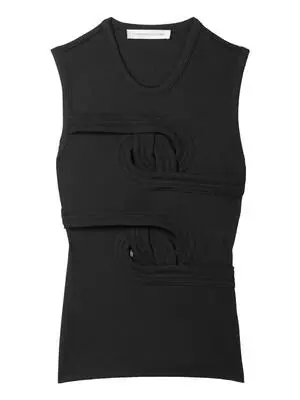 Christopher Esber Ribbed Knit Vest With Knotted Detail - Black