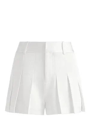 ALICEOLIVIA Alice + Olivia Belted Pleated Shorts - White
