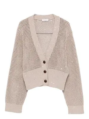 BRUNELLO CUCINELLI Brunello Cucinelli Open-Knit Cropped Cardigan